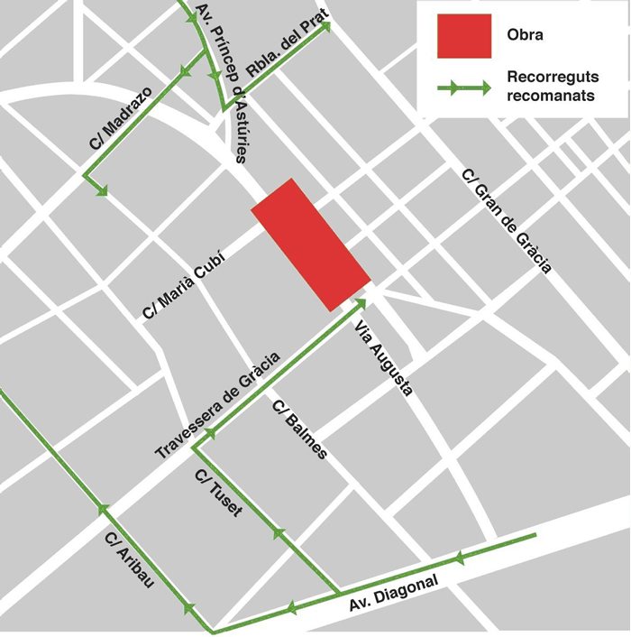 La Via Augusta es tallarà al trànsit entre Príncep d’Astúries i ...